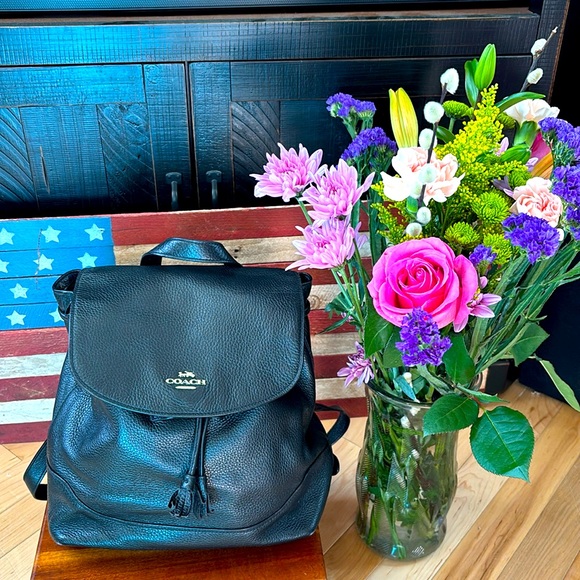 Coach | Bags | Coach Black Leather Backpack | Poshmark